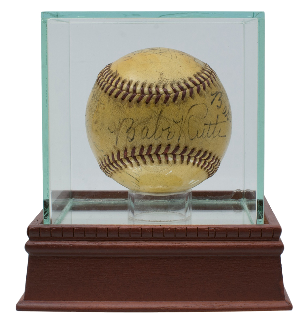 1942 War Bond Baseball Hand-Signed by (10) Including Babe Ruth, Eddie ...