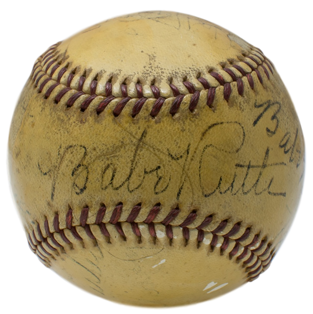 1942 War Bond Baseball Hand-Signed by (10) Including Babe Ruth, Eddie ...