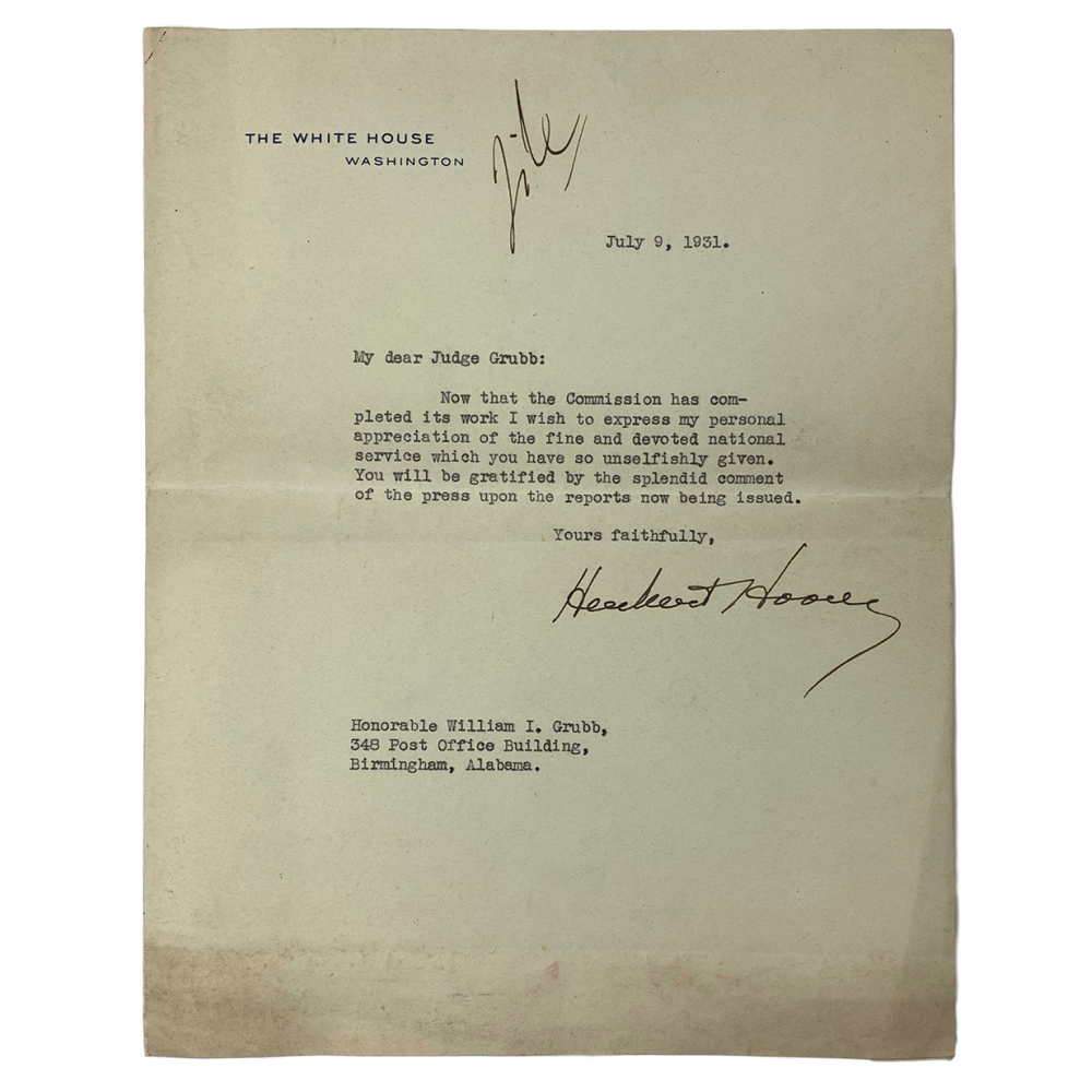 Herbert Hoover Signed Typed Letter on Personal Letterhead (Beckett LOA ...