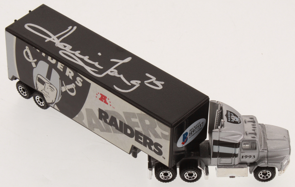 Howie Long Signed Oakland Raiders Logo Matchbox Mini Semi-Truck Figure ...