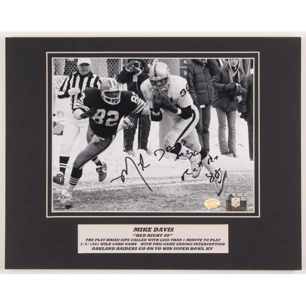 Mike Davis Signed Oakland Raiders 11x14 Custom Matte Framed Photo ...