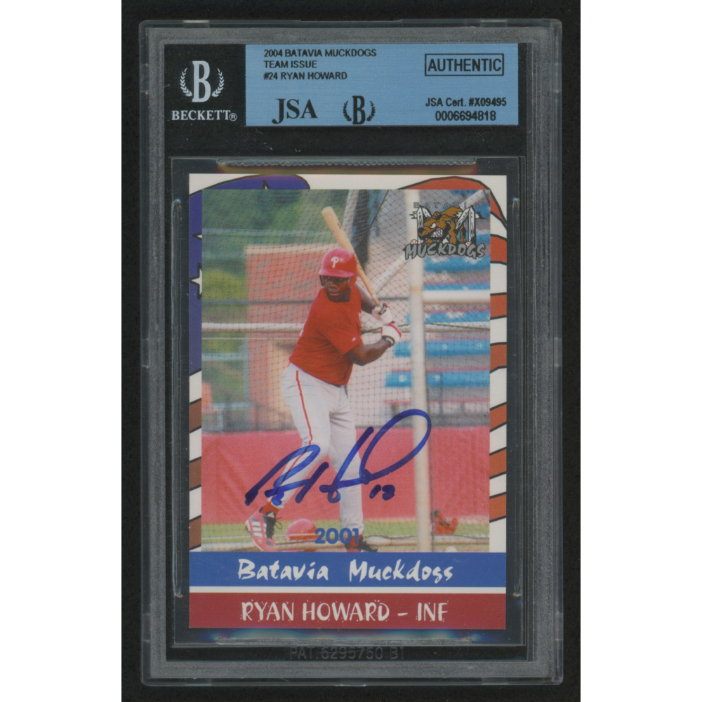 Ryan Howard Signed 2005 Batavia Muckdogs Team Issue #24 (JSA ...
