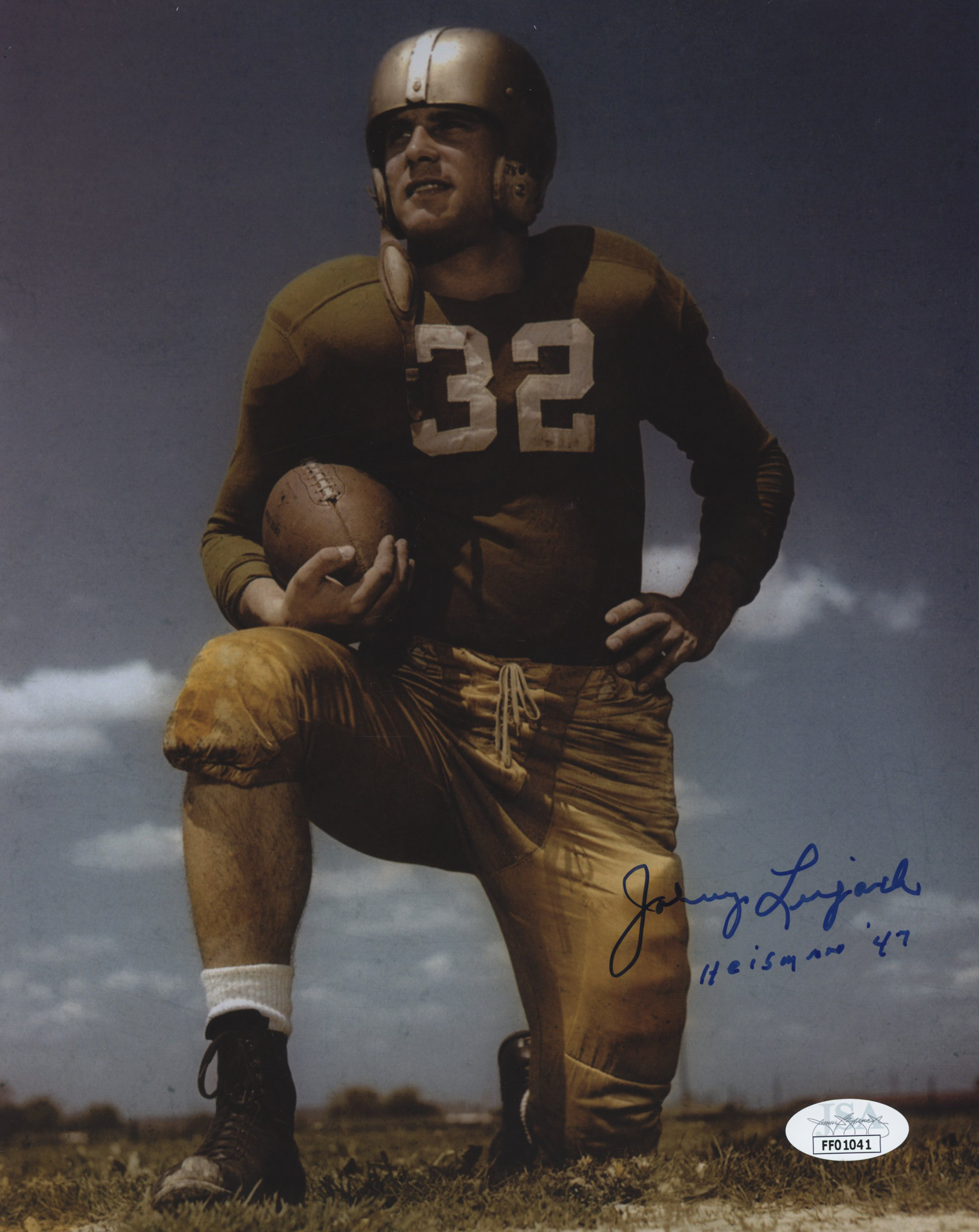 Johnny Lujack Signed Notre Dame Fighting Irish 8x10 Photo Inscribed ...