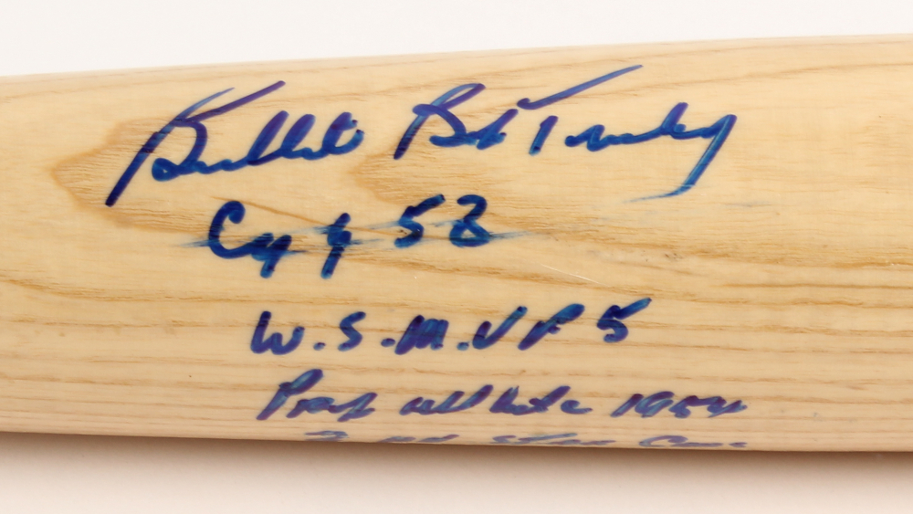 "Bullet Bob" Turley Signed Rawlings Adirondack Big Stick Pro Baseball ...