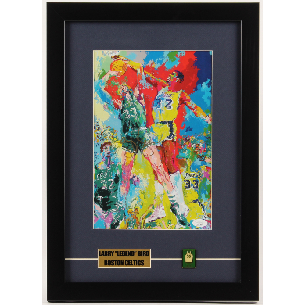 Larry Bird Signed Boston Celtics 14x19.5 Custom Framed LeRoy Neiman ...