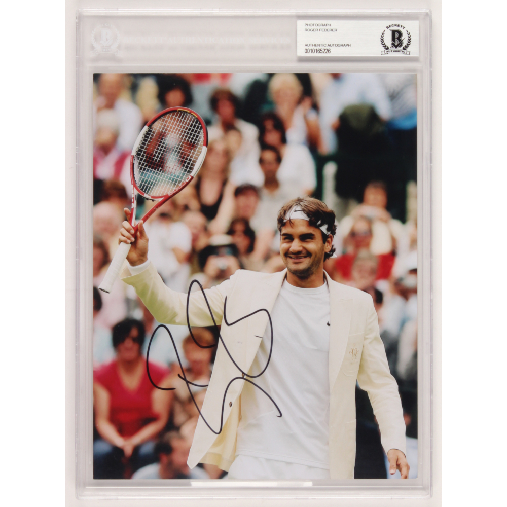 Roger Federer Signed Wimbledon 8x10 Photo (BAS Encapsulated) | Pristine ...