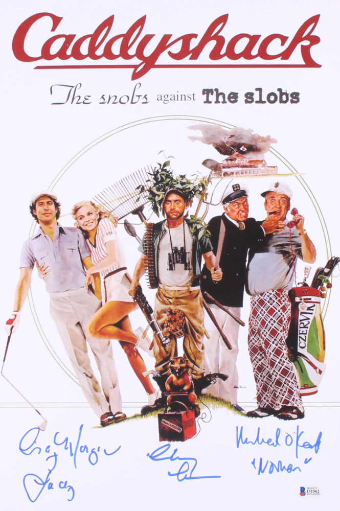 Cindy Morgan, Michael O'Keefe, & John F. Barmon Jr. Signed "Caddyshack ...