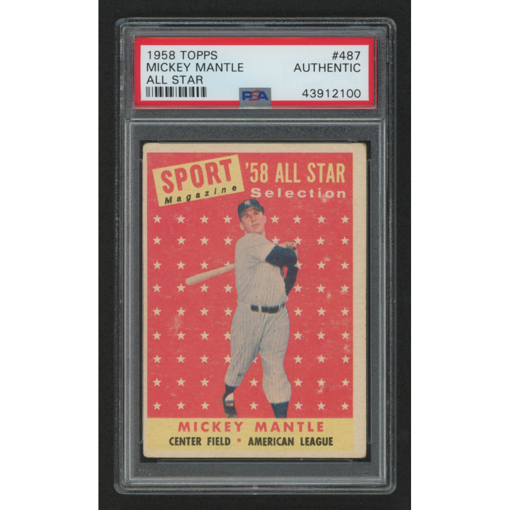 1958 Topps #487 Mickey Mantle AS (PSA Authentic) | Pristine Auction
