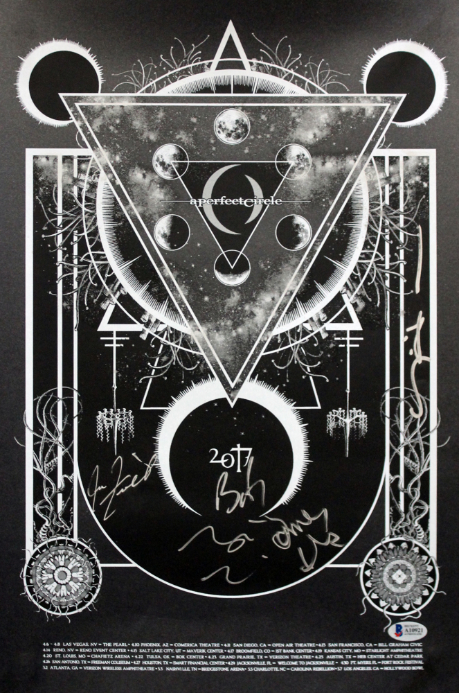 A Perfect Circle 12x18 Poster Band-Signed by (5) with Maynard James ...