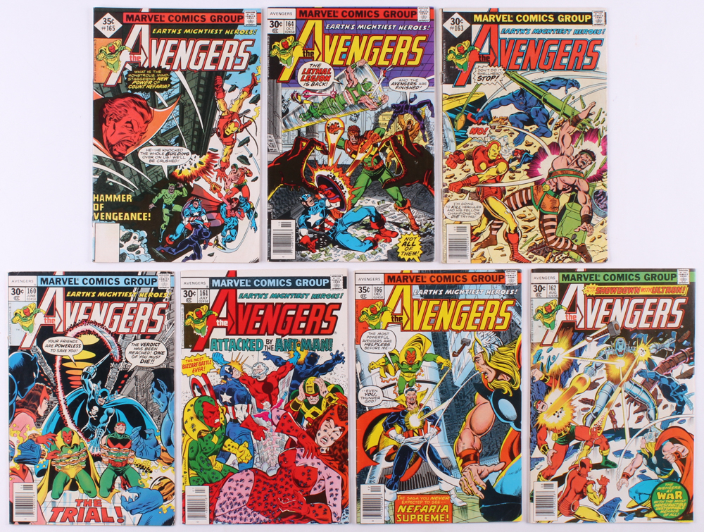 Lot of (7) 1977 "The Avengers" 1st Series Marvel Comic Books with #160 ...