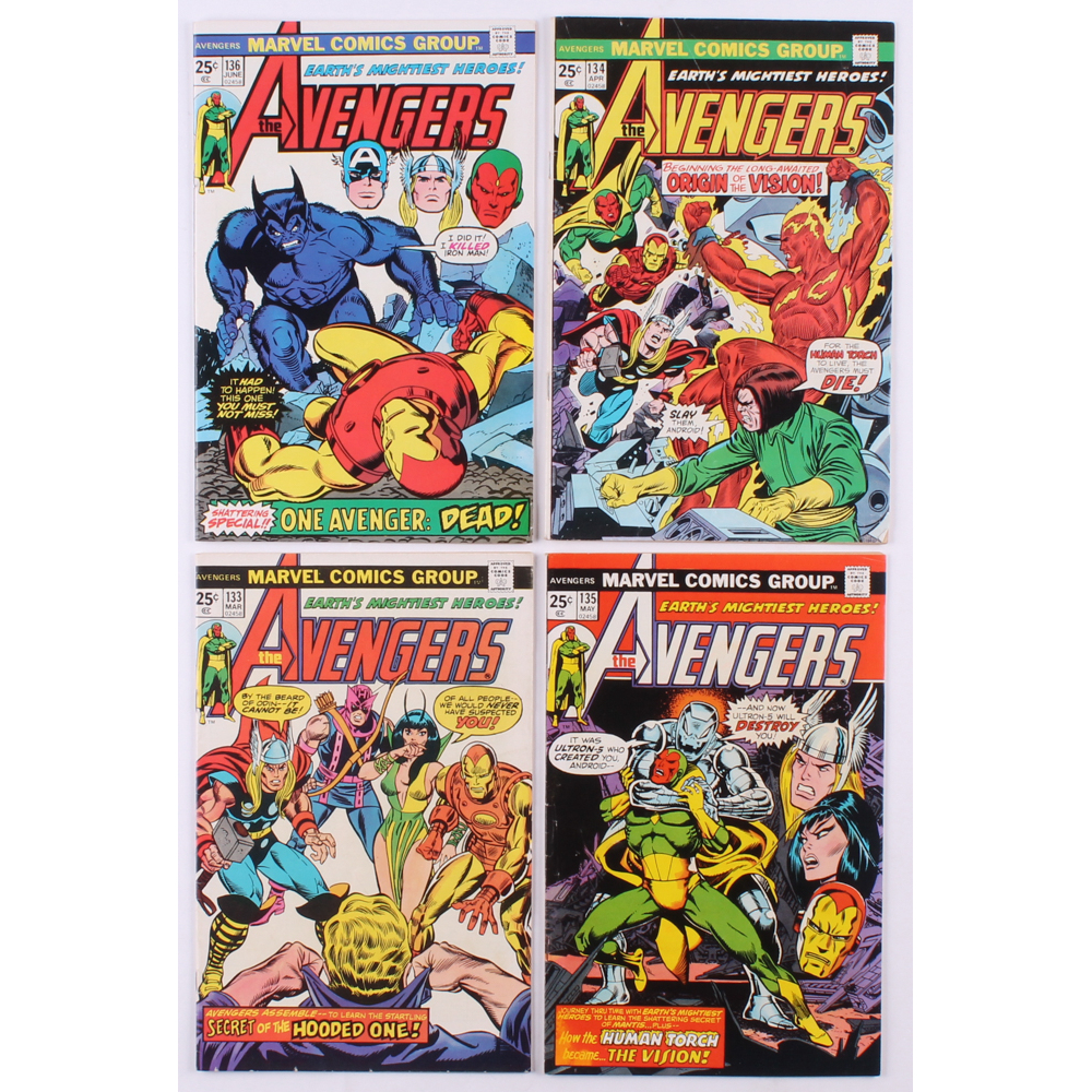 Lot of (4) 1975 "The Avengers" 1st Series Marvel Comic Books with #133 ...