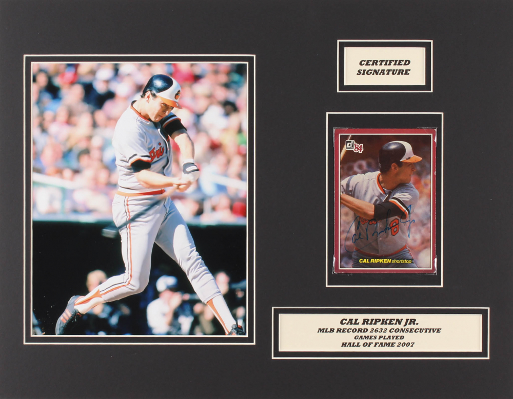 Cal Ripken Jr. Signed Baltimore Orioles 14x18 Custom Matted 1984 Donruss Action All-Stars #20 ...