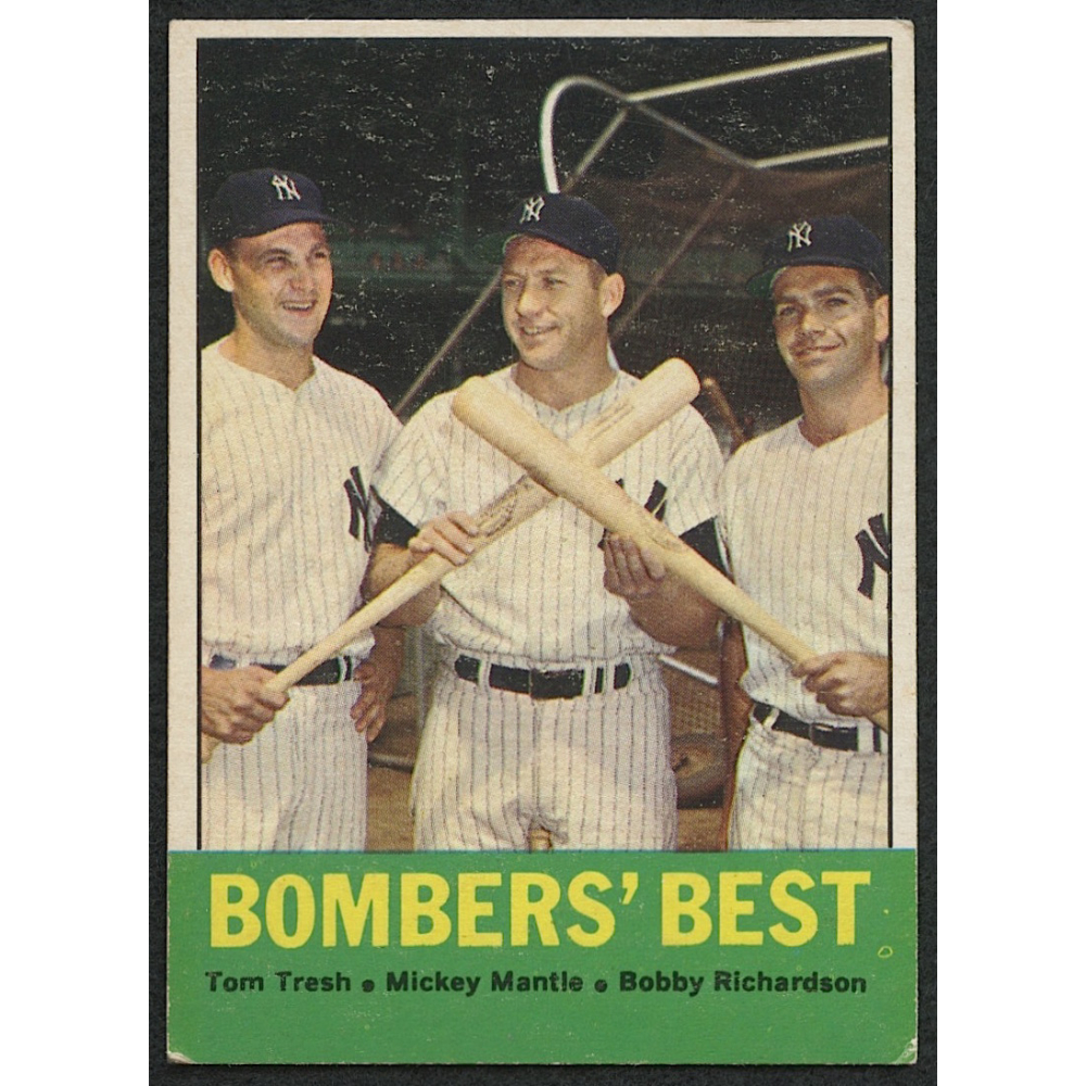 1963 Topps #173 Bomber's Best / Tom Tresh / Mickey Mantle / Bobby ...