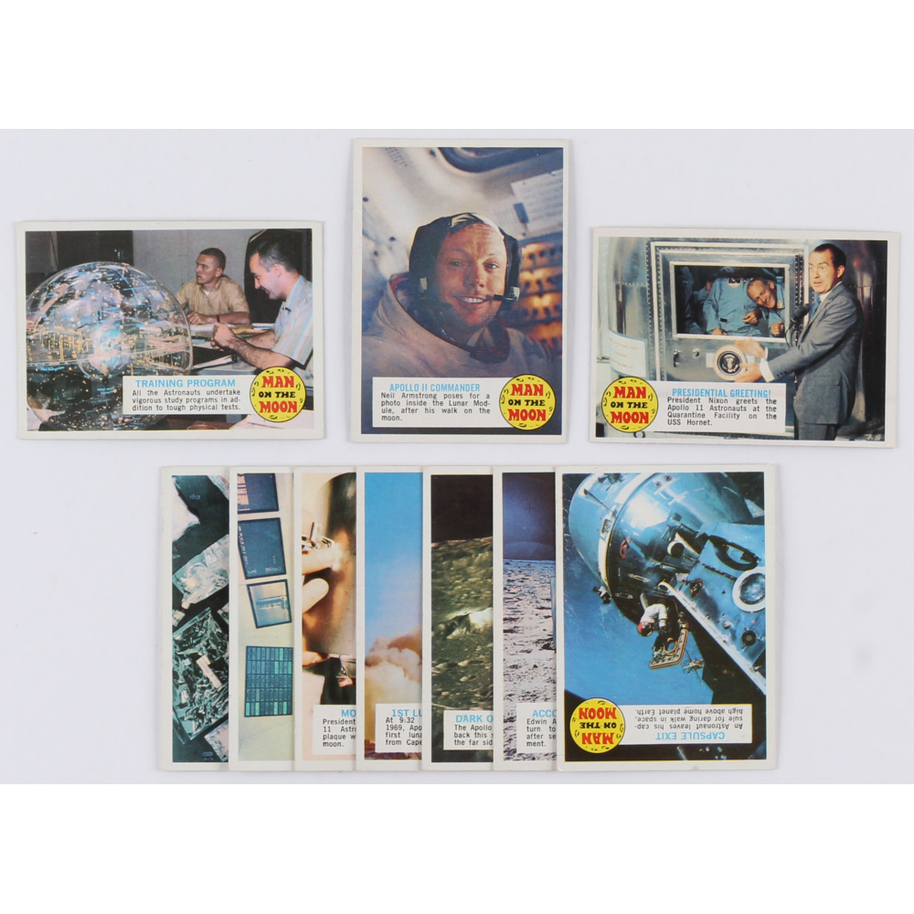 Lot of (10) 1970 Man on the Moon Re-Issue Cards with #61 Presidential ...