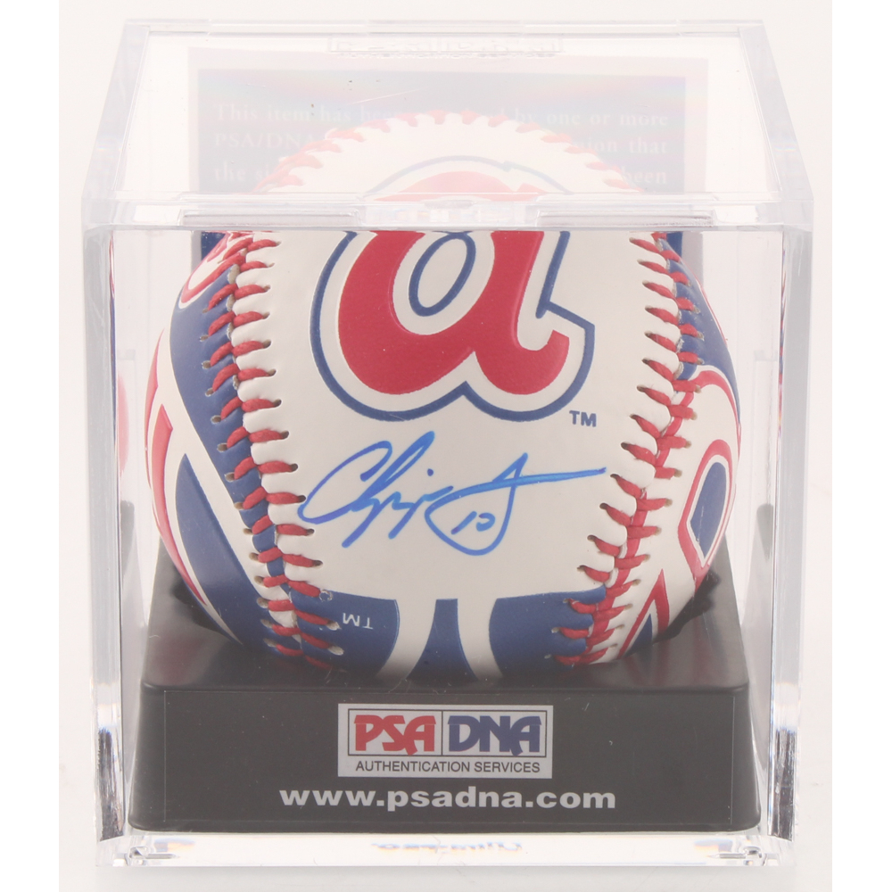 Chipper Jones Signed Atlanta Braves Logo Baseball with Display Case ...