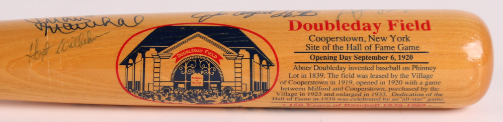 Doubleday Field Cooperstown Logo Baseball Bat Signed By (7) with Juan ...