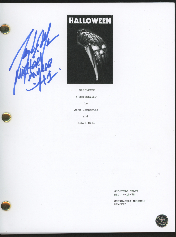 Tony Moran Signed "Halloween" Movie Script Inscribed "H1" & "Michael ...