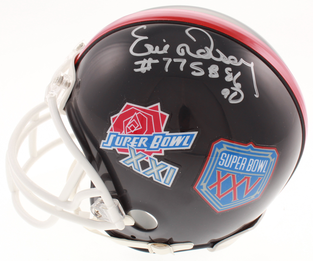 Eric Dorsey Signed New York Giants Super Bowl XXI & XXV Logo Mini ...