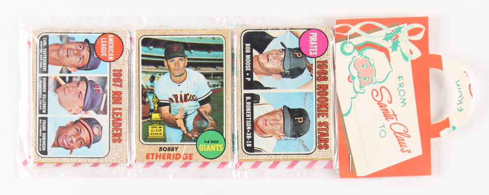 1968 Topps Baseball Unopened Christmas Rack Pack with (12) Cards ...