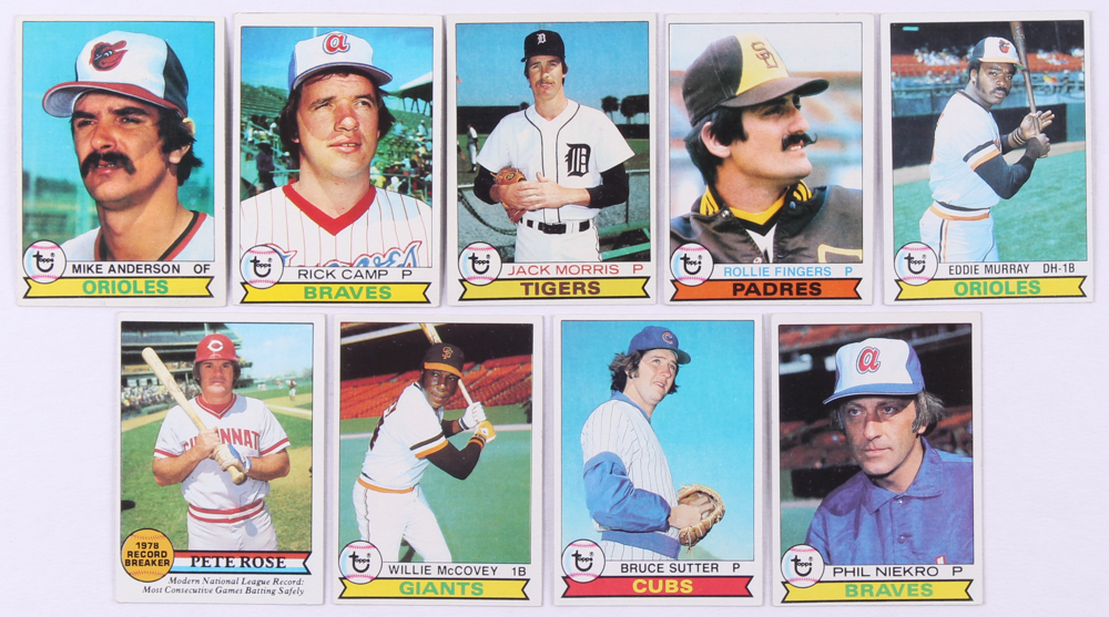 Lot of (9) 1979 Topps Baseball Cards with #390 Rollie Fingers, #251 ...