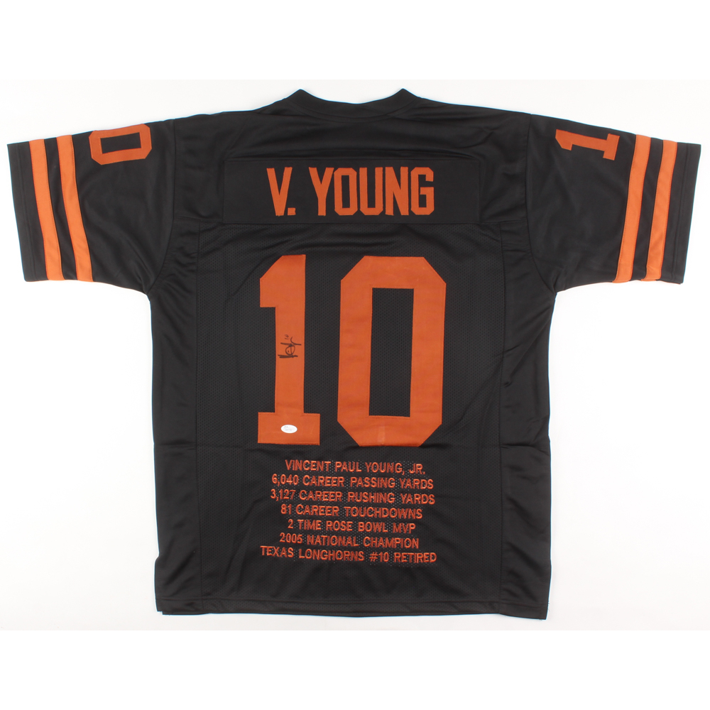 Vince Young Signed Career Highlight Stat Jersey (JSA COA) | Pristine ...