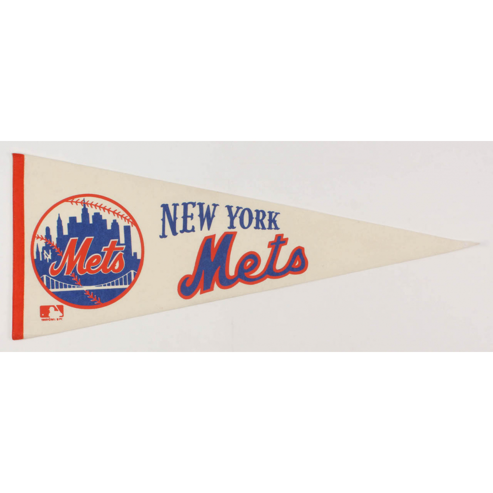 Vintage 1969 New York Mets 30" Felt Flag Pennant | Pristine Auction