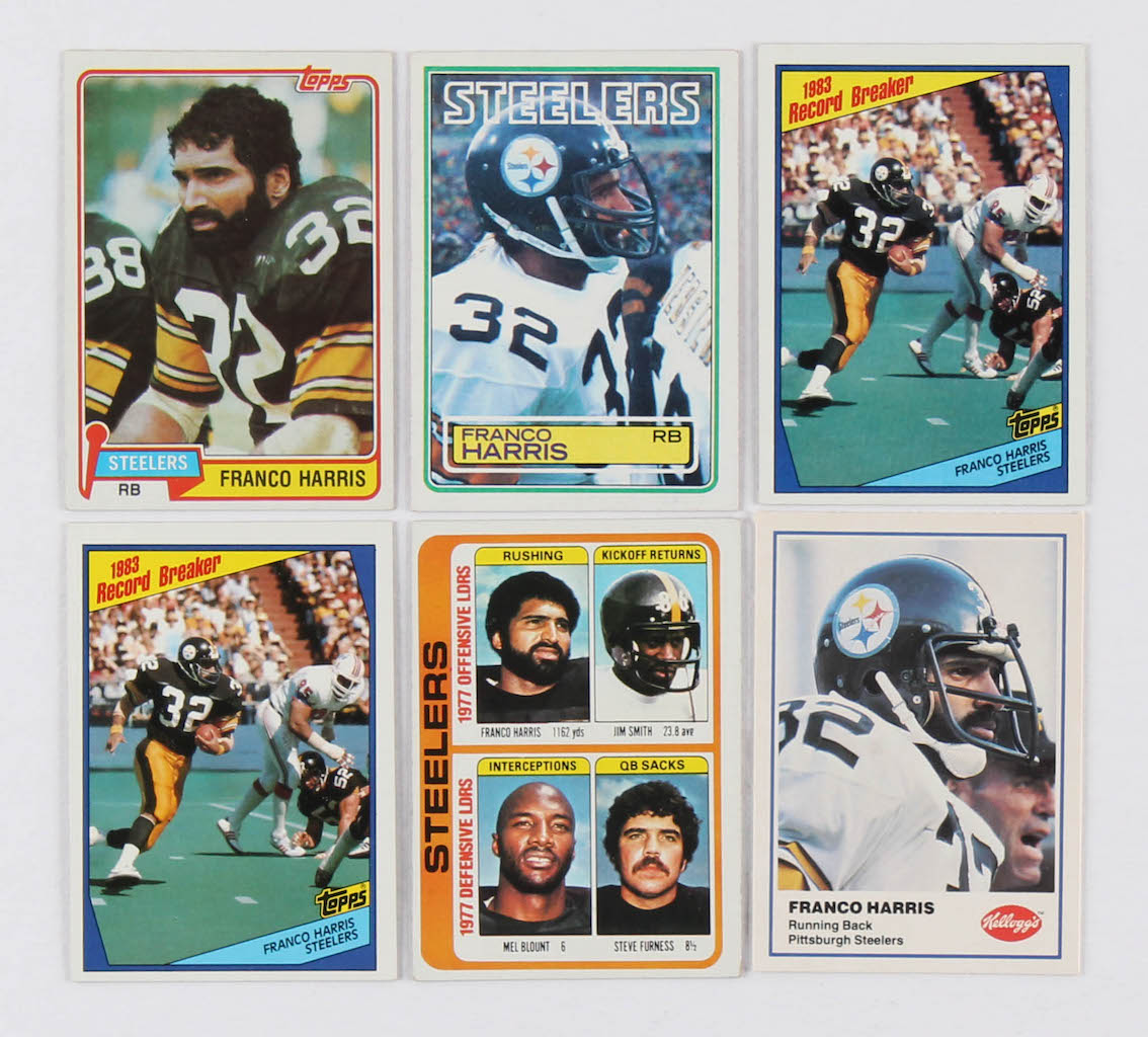 Lot of (6) Franco Harris Football Cards with 1984 Topps #3, 1978 Topps ...