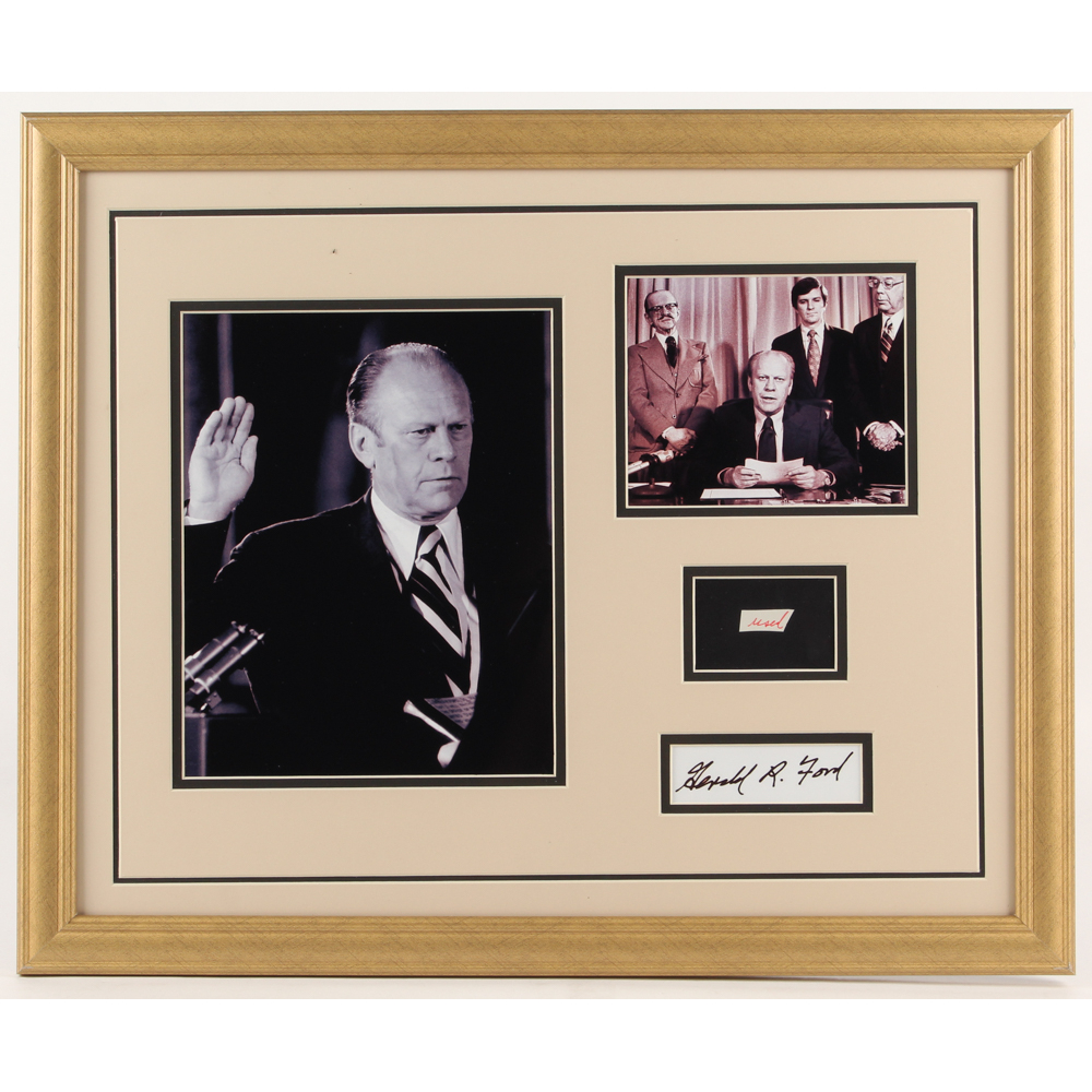Gerald R. Ford 18x22 Custom Framed Cut Display with (1) Hand-Written ...
