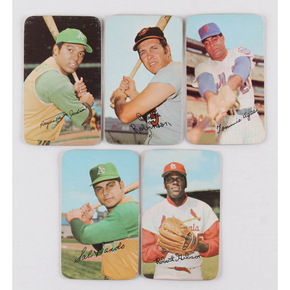 Lot of (5) 1971 Topps Super Baseball Cards with #48 Bob Gibson, #57 Sal ...