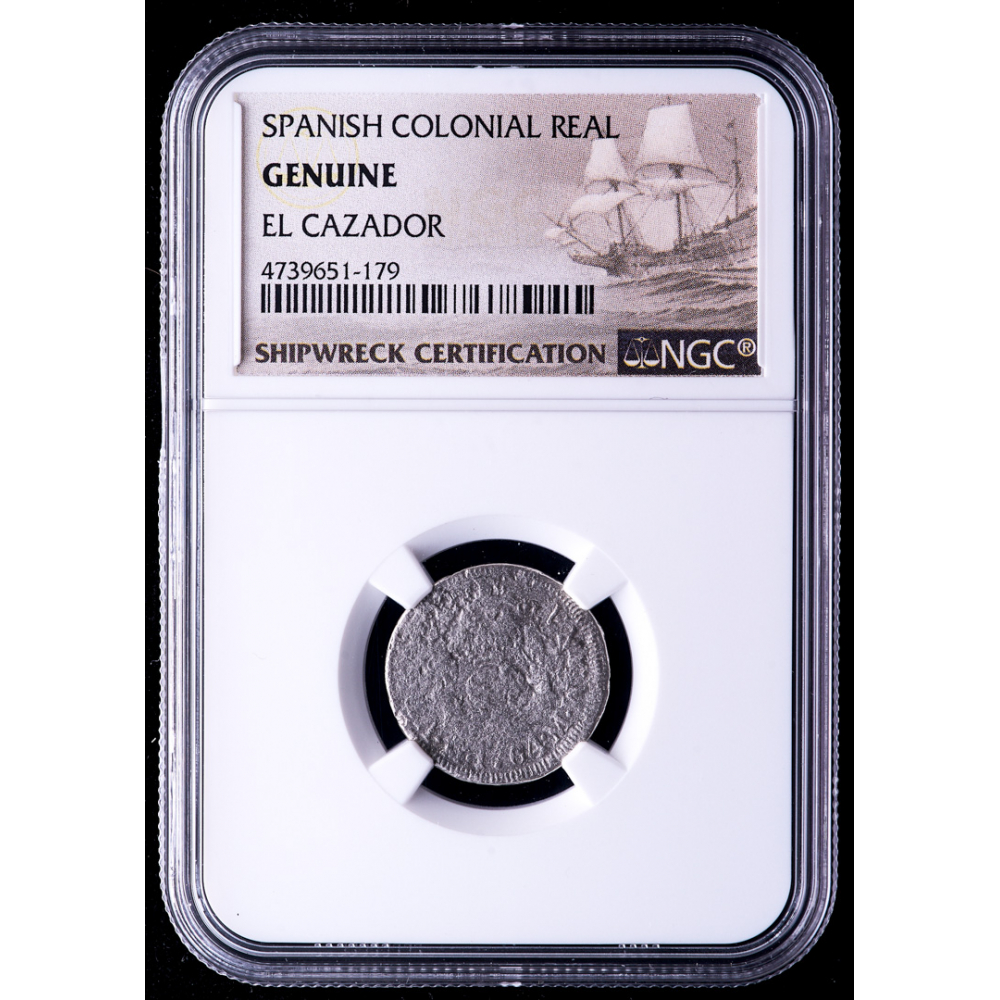 1764 Spanish Colonial 1 Real Silver Shipwreck Coin from the El Cazador ...