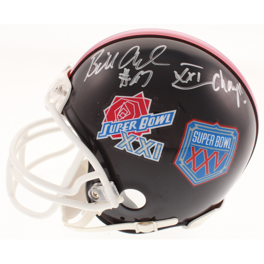 Billy Ard Signed New York Giants Super Bowl XXI & XXV Logo Mini Helmet ...