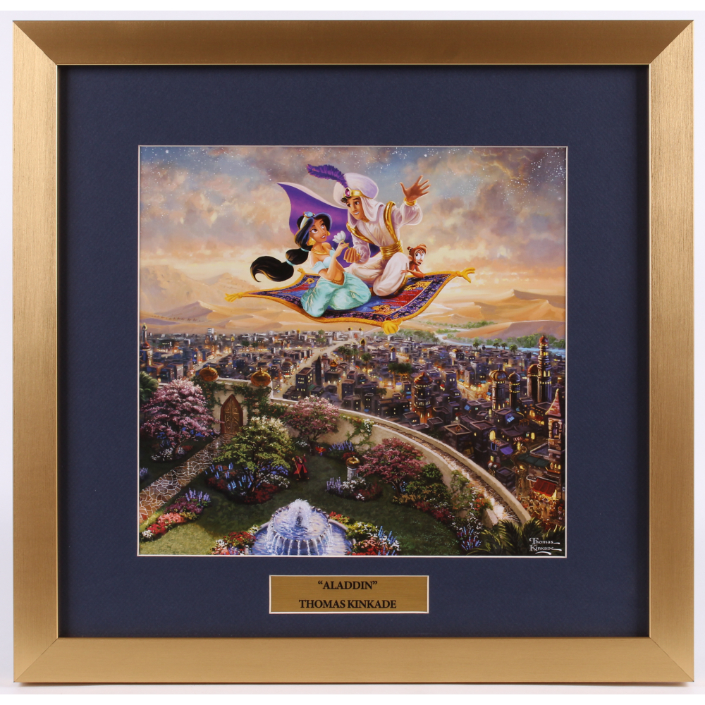 Thomas Kinkade Walt Disney's "Aladdin" 17.5x18 Custom Framed Print ...