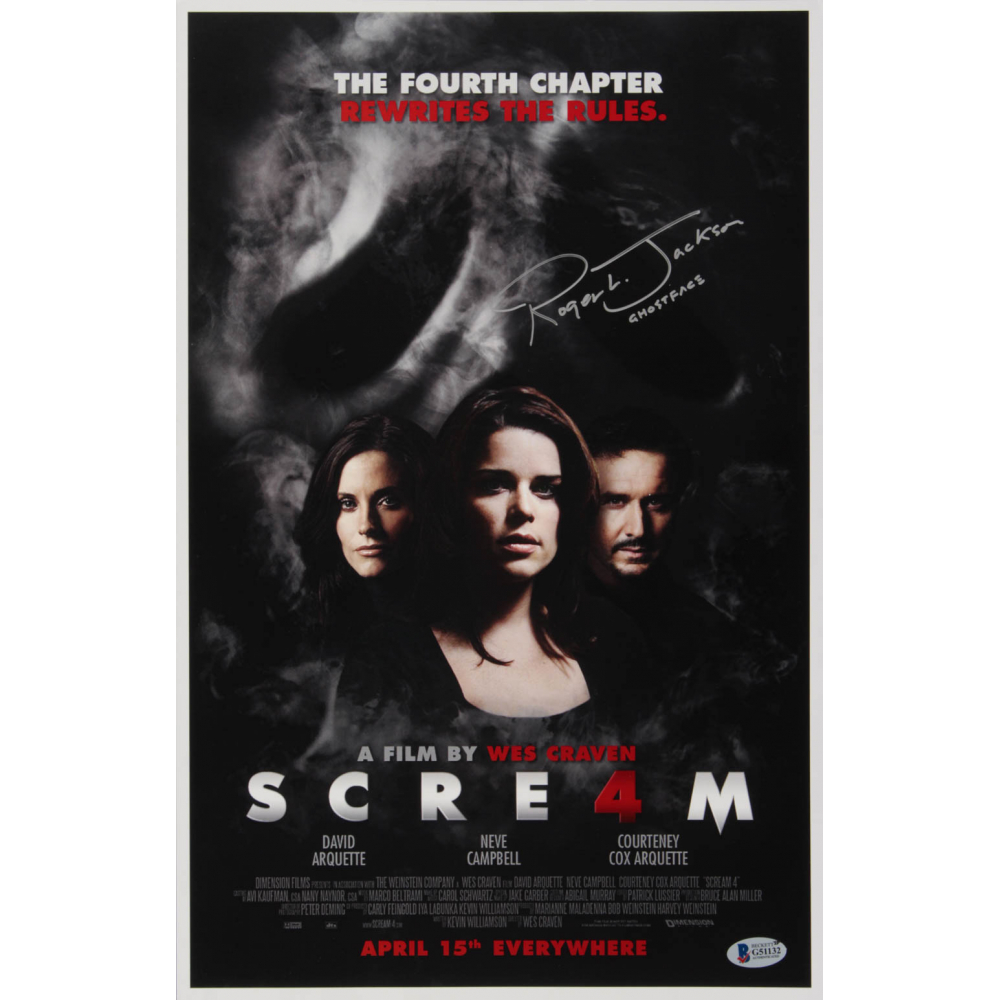 Roger L. Jackson Signed "Scream 4" 11x17 Movie Poster Inscribed ...