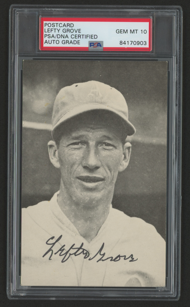 Lefty Grove Signed Postcard (PSA Encapsulated) | Pristine Auction