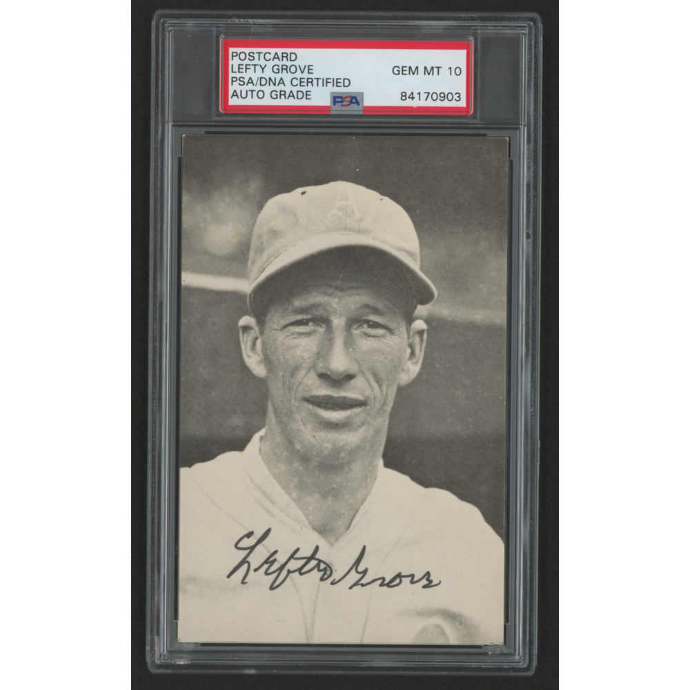 Lefty Grove Signed Postcard (PSA Encapsulated) | Pristine Auction