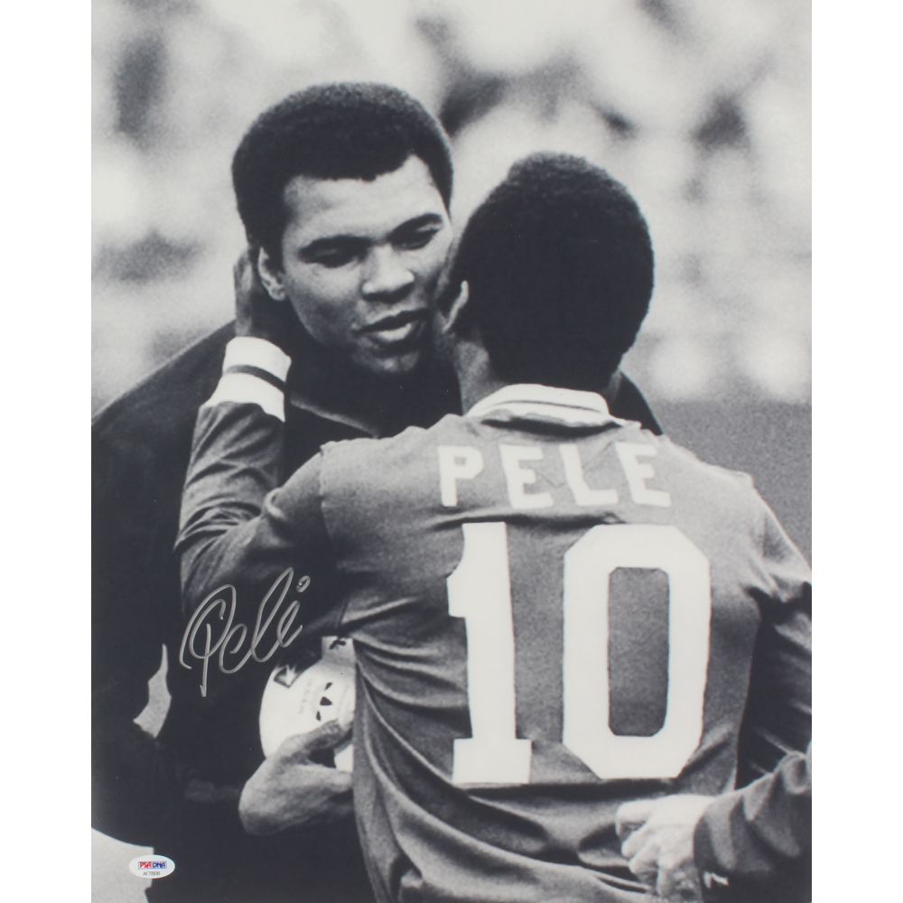 Pele Signed Team Brazil 16x20 Photo with Muhammad Ali (PSA COA ...