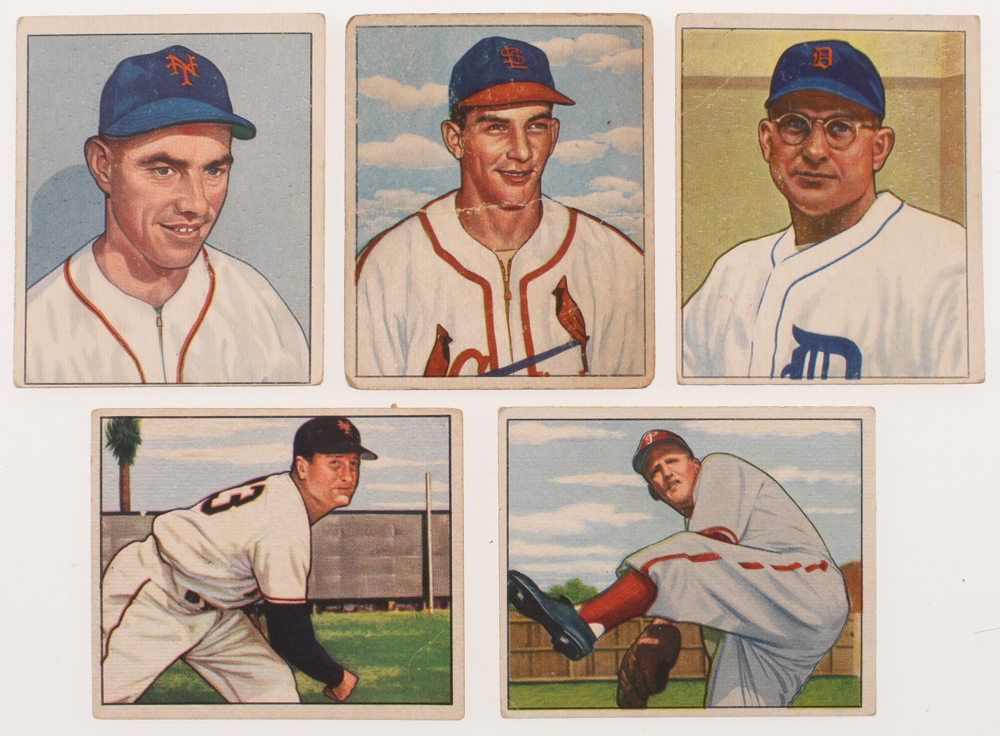 Lot of (45) 1950 Bowman Baseball Cards with #199 Jack Kramer, #177 Hank ...