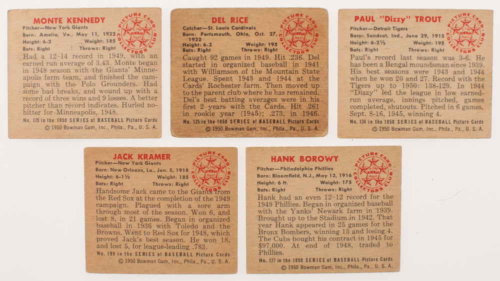 Lot of (45) 1950 Bowman Baseball Cards with #199 Jack Kramer, #177 Hank ...