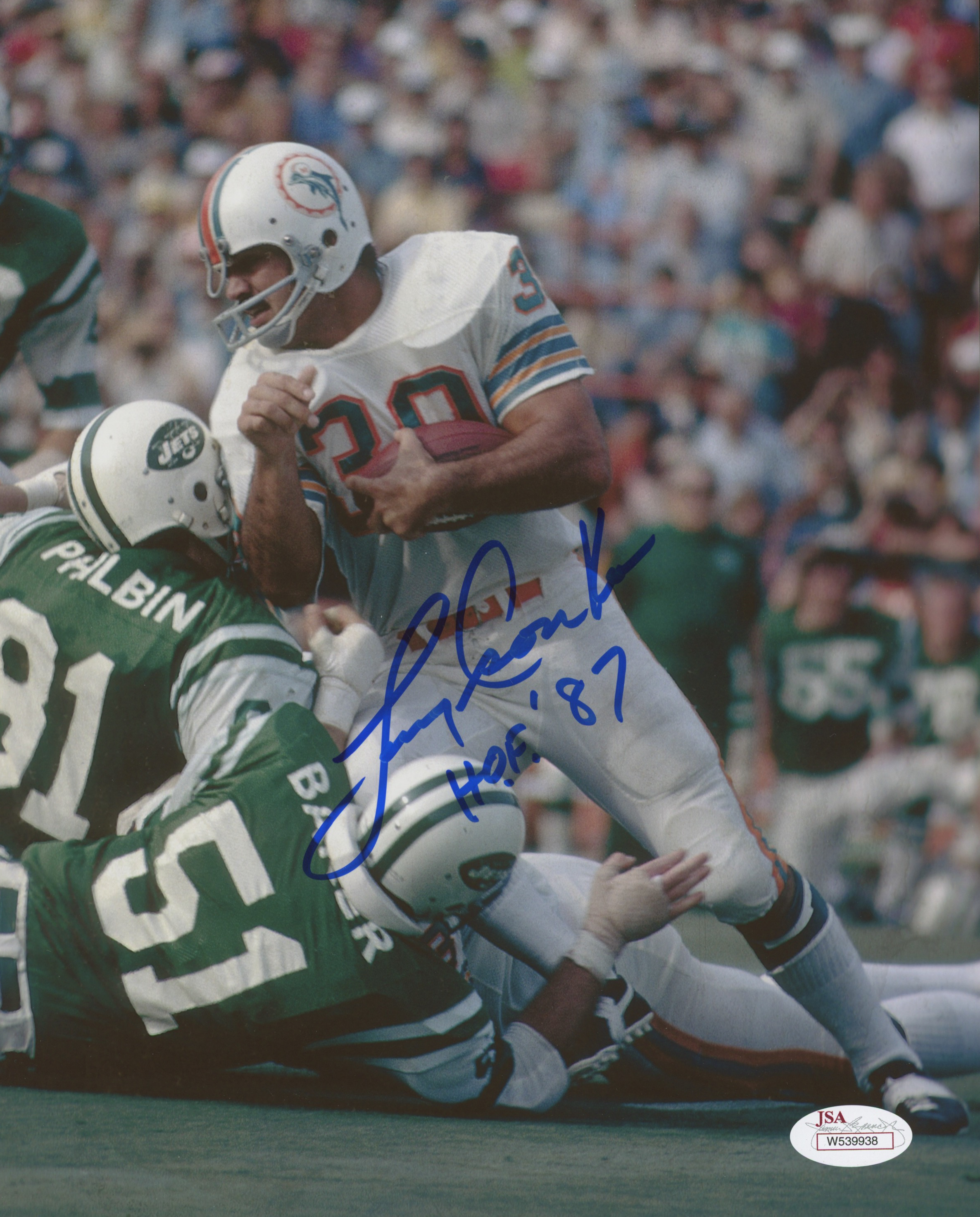 Larry Csonka Signed Miami Dolphins 8x10 Photo Inscribed " H.O.F. '87 ...