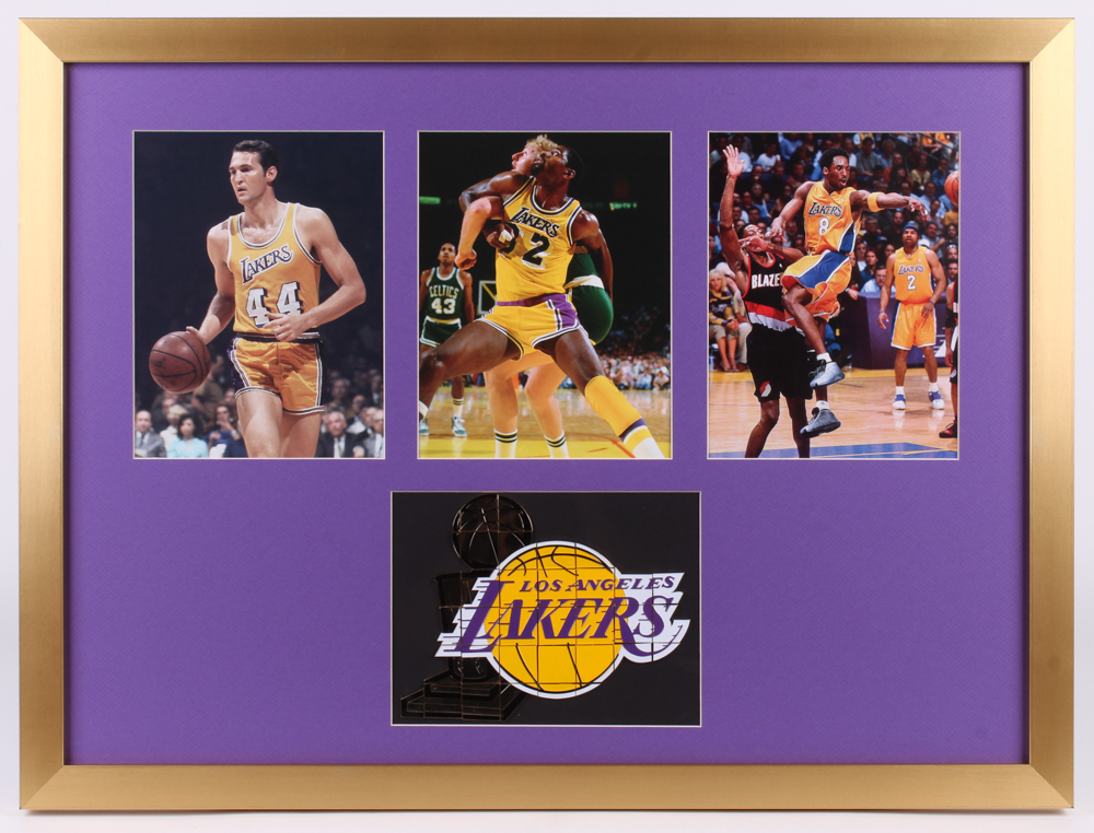 Jerry West, Magic Johnson & Kobe Bryant Los Angeles Lakers 21x28 Custom ...