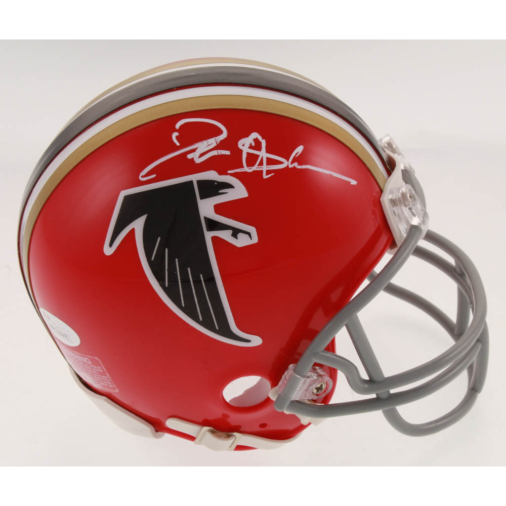 Deion Sanders Signed Atlanta Falcons Throwback Mini Helmet (JSA COA ...