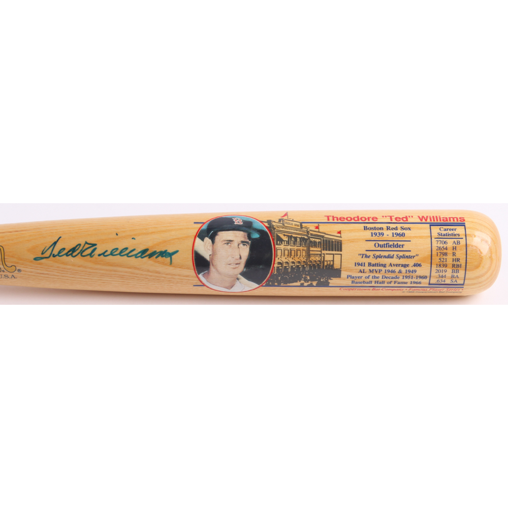 Ted Williams Signed LE Cooperstown Williams Commemorative Baseball Bat ...