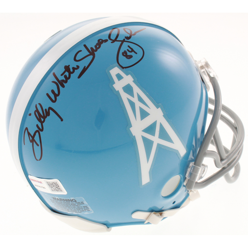 Billy "White Shoes" Johnson Signed Houston Oilers Mini Helmet (TriStar ...
