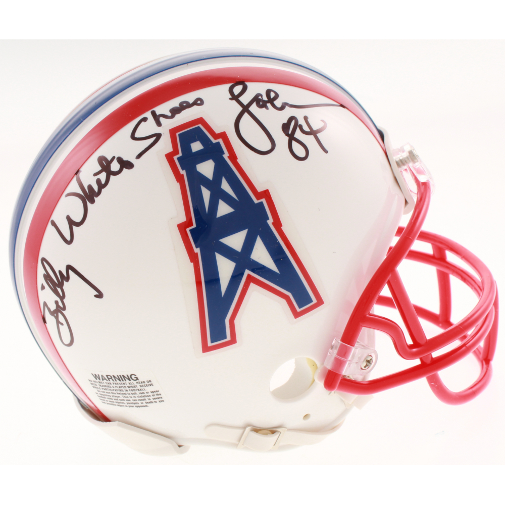 Billy "White Shoes" Johnson Signed Houston Oilers Throwback Mini Helmet ...
