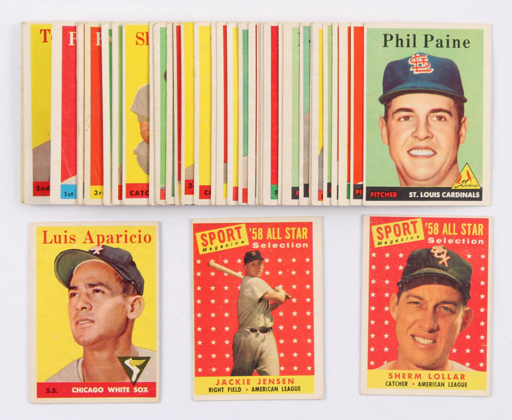 Lot of (45) 1958 Topps Baseball Cards with #85A Luis Aparicio, #489 ...