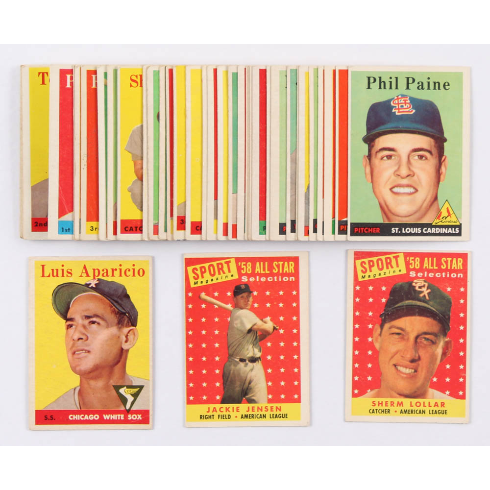 Lot of (45) 1958 Topps Baseball Cards with #85A Luis Aparicio, #489 ...