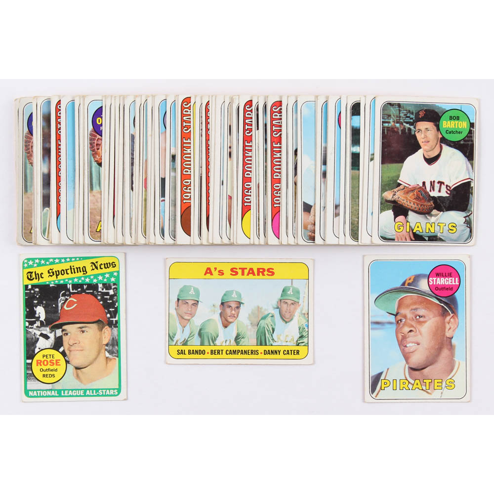 Lot of (70) 1969 Topps Baseball Cards with #424 Pete Rose All-Star ...