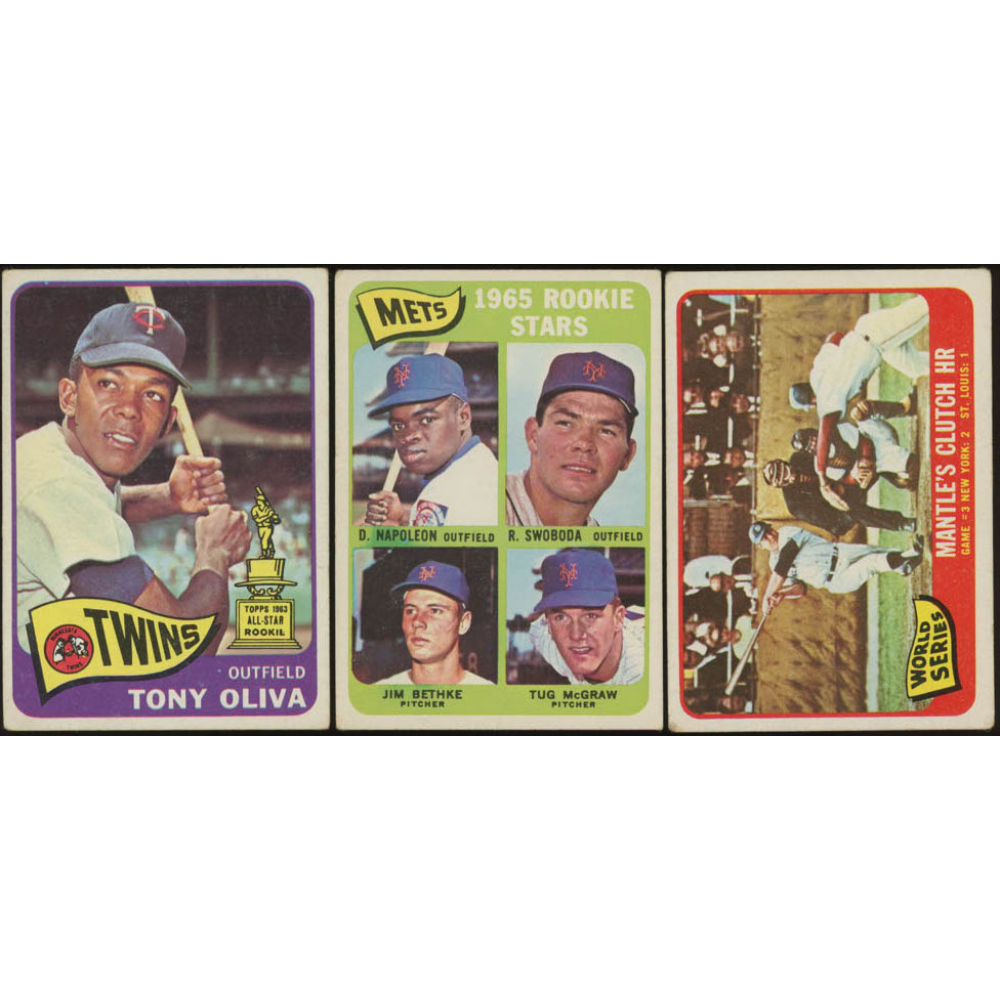Lot of (3) 1965 Topps Baseball Cards with #533 Rookie Stars / Tug ...