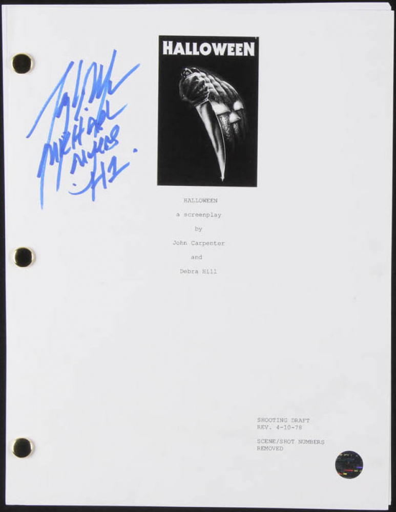 Tony Moran Signed "Halloween" Movie Script Inscribed "Michael Myers ...