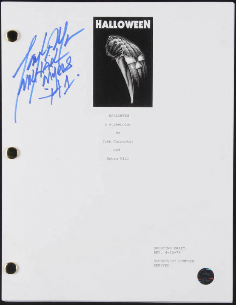 Tony Moran Signed "Halloween" Movie Script Inscribed "Michael Myers ...